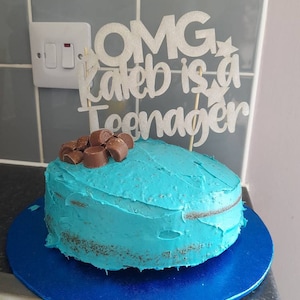 Personalised OMG Teenager Cake Topper Glitter Card 13th 13 Party ...
