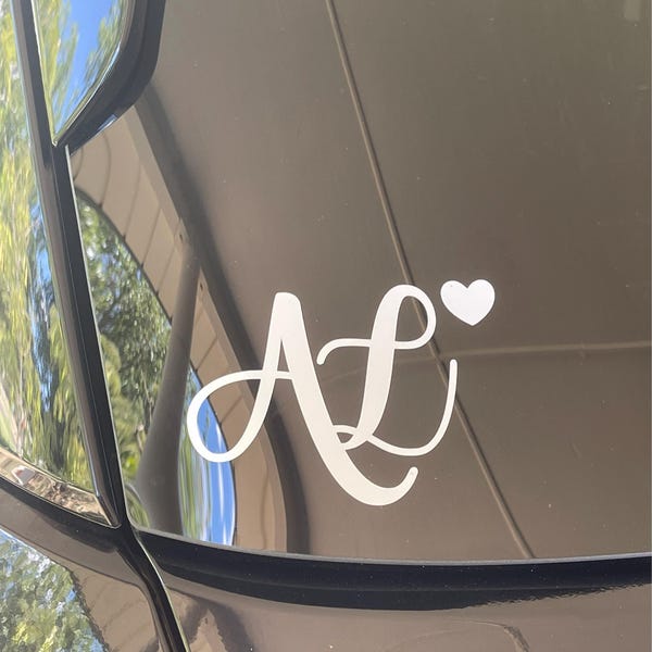 Monogram Car Decal || Two Letter Monogram, Two Initial Decal, Laptop ...