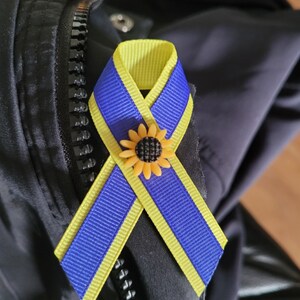 Ukraine Pin Ribbon Ukrainian Sunflower Pin Support - Etsy Canada