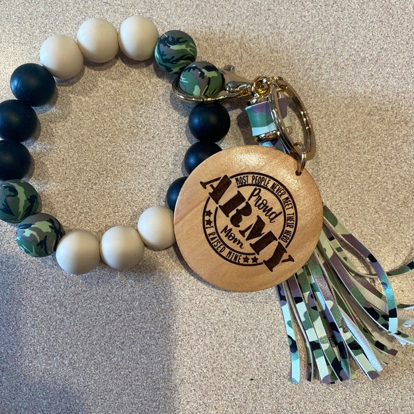 Army\navy/air Force/marines Bracelet Wristlet Keychain. Military Mom ...