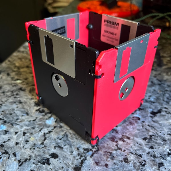 Floppy Disk - Pastel Colors - Pink - Container - Pencil Cup - Planter ...