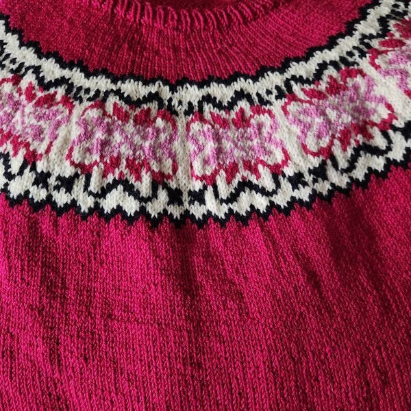 Sweater Knitting Pattern: Neretina Yoke Pullover, Stranded Colorwork ...