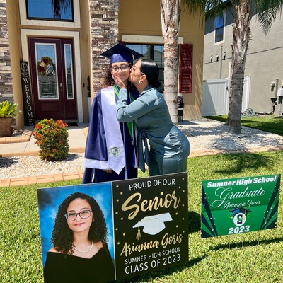 Senior Yard Sign, Graduation Yard Sign, Gold Graduation Sign, Photo ...