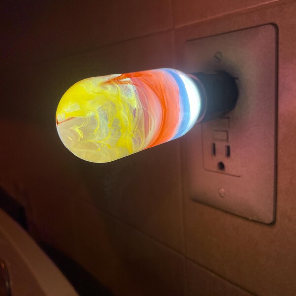 Ambient Art LED Lightbulb and Lamps, Red and White Design, Dorm Decor ...