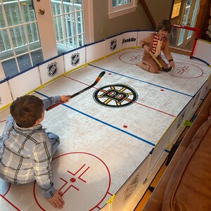 Ice Hockey Rink Printed Area Rug With Custom Team Logo Washable Ice ...