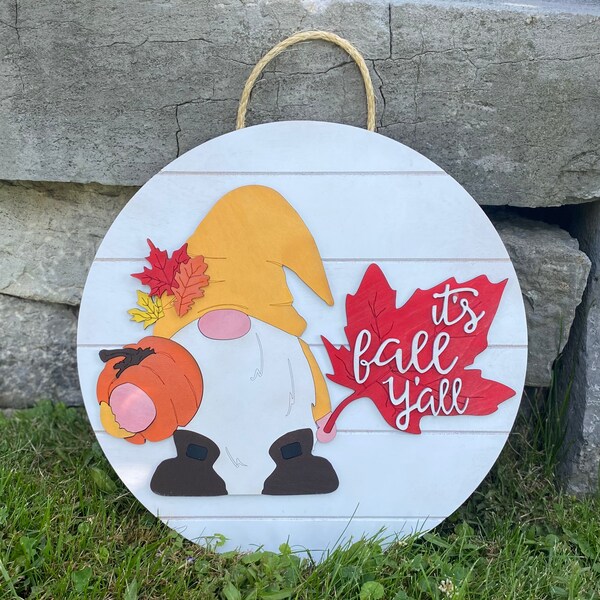 It's Fall Gnome Sign- Fall Sign SVG Laser File - Glowforge File - Fall ...