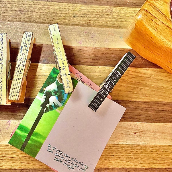 Black & Cream Music Note Themed Decoupage Clothespins Set of 10 - Etsy