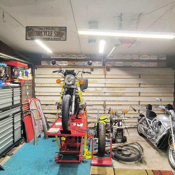 Personalized Motorcycle Shop Garage Sign Mechanic Repair Motorbike Man ...