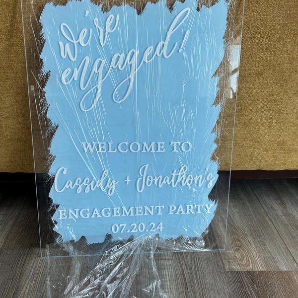 Acrylic Engagement Sign / Custom Engagement Sign / We're Engaged Sign ...