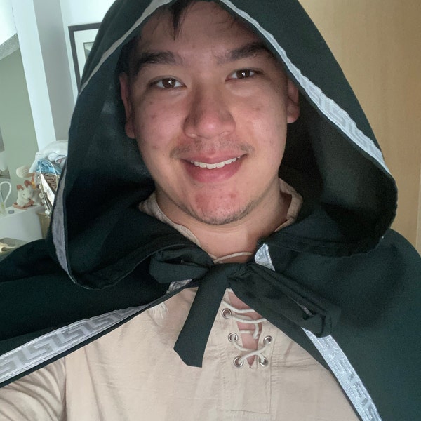 Cape With Chain, Chain Celtic Cape, Viking Cape, Black Cape, Long Cape ...