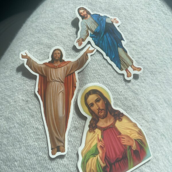 Vintage Jesus Stickers: Glossy Vinyl Religious Decals - Etsy