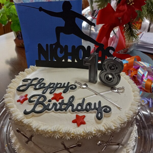 Fencing Cake Topper, Fence Cake Topper, Fencing Birthday Cake Topper ...