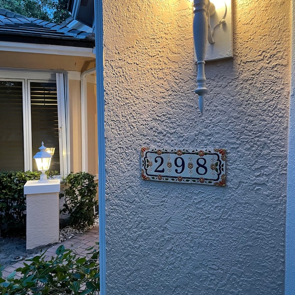 Handmade Ceramic House Number Tiles MARIGOLD - Large Size - Etsy