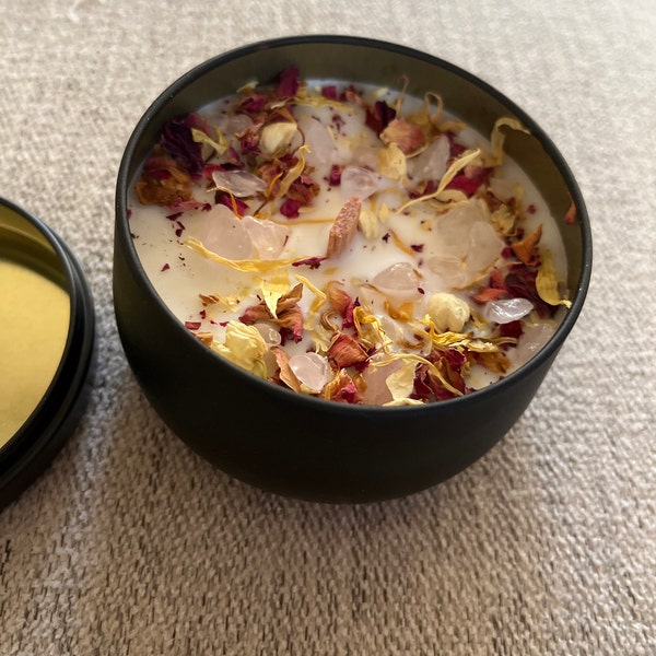 Healing Energy Crystal Candle Aromatherapy Soy Wax Grounding ...