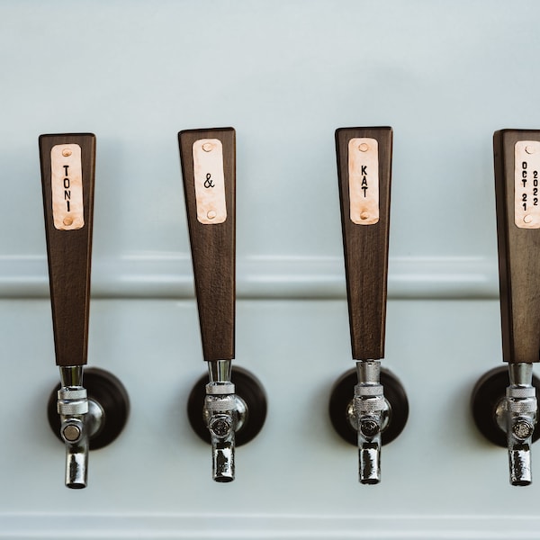 Personalized Beer Tap Handle of Walnut With a Handmade Copper Tag ...
