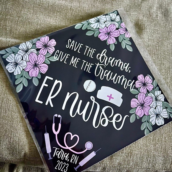 Custom "cherry Blossom Bsn" Graduation Cap Topper, Nursing Graduation ...