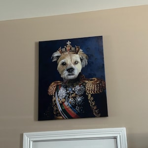 Queen Pet Portrait Royalty Canvas, Custom Pet Portrait From Photo to ...