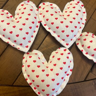 Valentine Fabric Hearts, Valentine's Day Bowl Fillers, Valentines Day ...