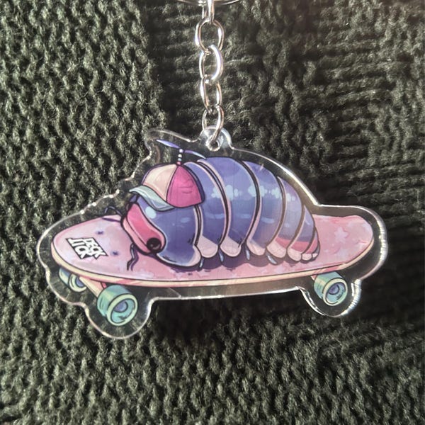 Skater Isopod, Pill Bug, Cute, Crustacean, Bug, Skateboard, Acrylic ...