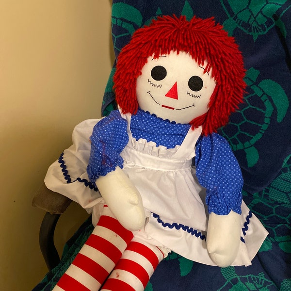 36 Inch Large Raggedy Ann Doll Traditional Blue Dress Handmade Doll - Etsy