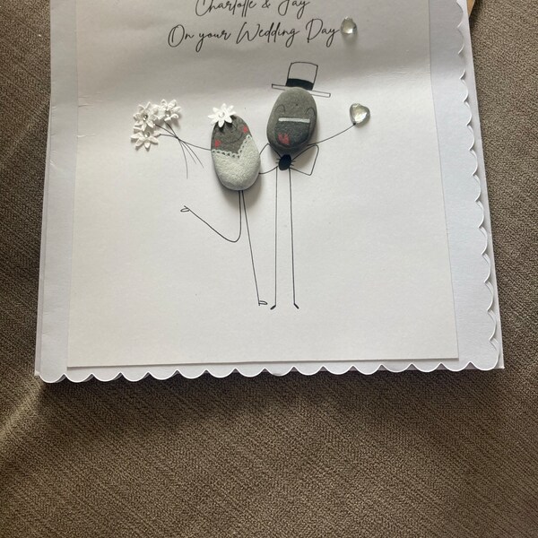 Pebble Art Wedding Cards - Etsy UK