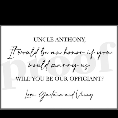 It Would Be an Honor If You Would Marry Us, Will You Be Our Officiant ...