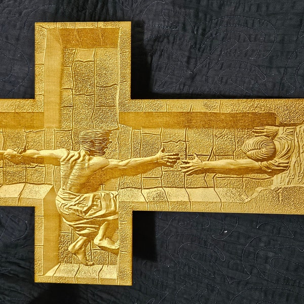 Digital Engraving File -jesus Cross Well 3D Illusion File for Wood ...