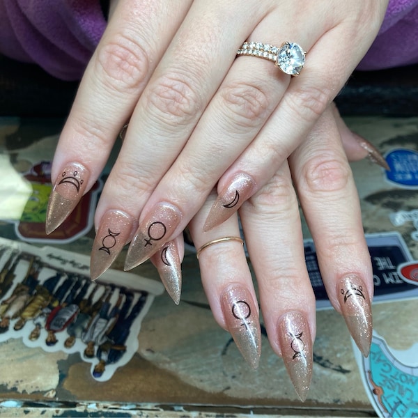 Witch Waterslide Nail Decals | Halloween Nail Stickers | Spooky Nail ...