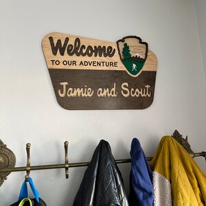 National Park, Welcome Sign, 3D Wood Camp Sign, Personalized Wedding ...
