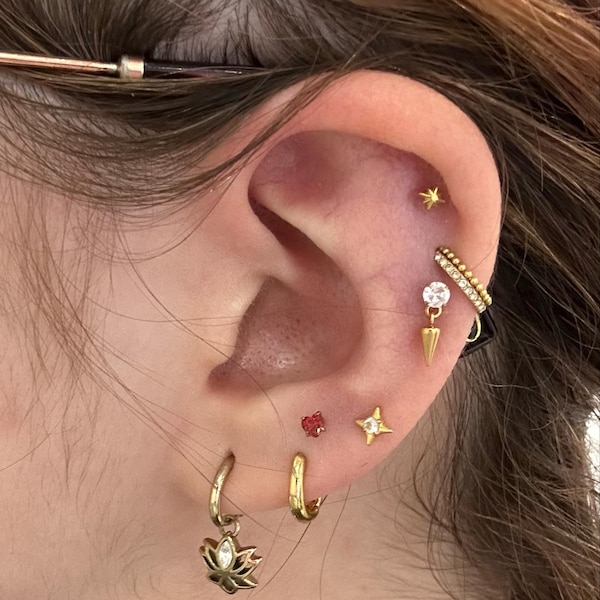 Titanium Blue Opal Threadless Push Pin Labret, 2mm 2.5mm 3mm 4mm ...