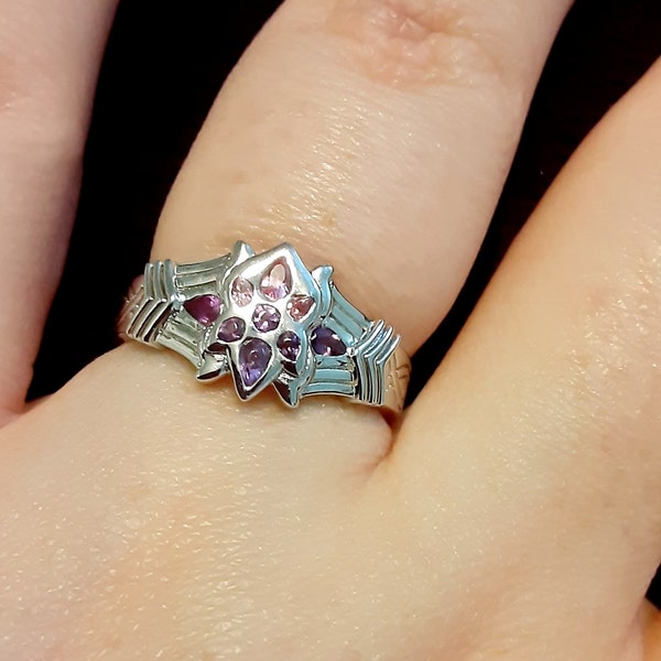 Byleth's Ring Natural Amythest and Pink Sapphire Fire Emblem Three ...