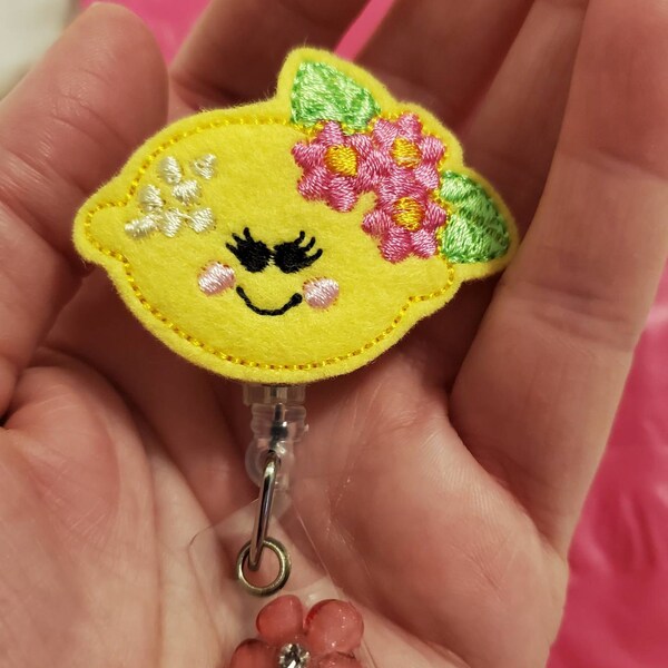 Lemon Badge Reel - Lemon Head Badge Reel - Cute Badge Reels - Dietitian ...