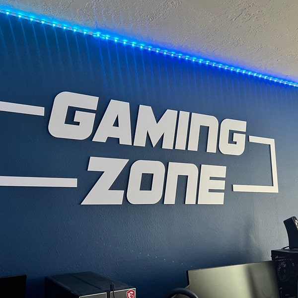 Gaming Zone, 3D Wall Decor, Video Games Sign, Gameroom Sign Gifts ...