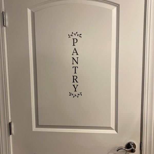 Vertical Curved Leaves Pantry Decal - Kitchen Pantry Sticker - Food ...