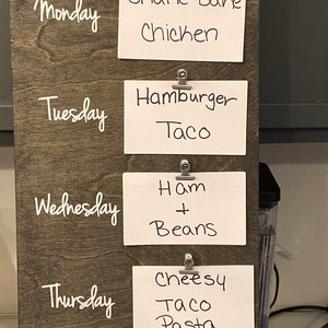 Clipboard Menu Sign, Kitchen Menu, Farmhouse Style Menu With Clips ...