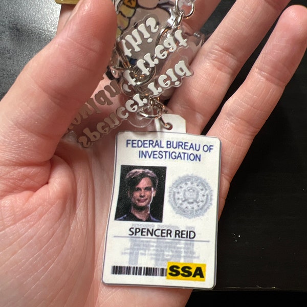 Spencer Reid Fbi Badge Keychain Matthew Gray Gubler Beadsbyisabella - Etsy