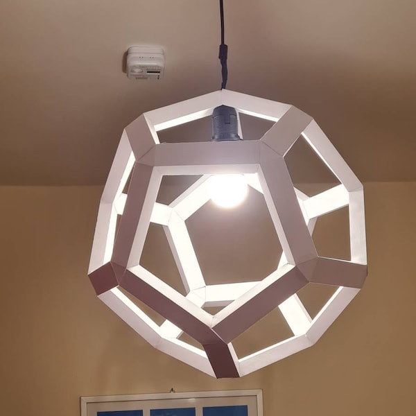 Modern Paper Lamp Shade, Printable Lampshade HEXA, Papercraft Pdf ...