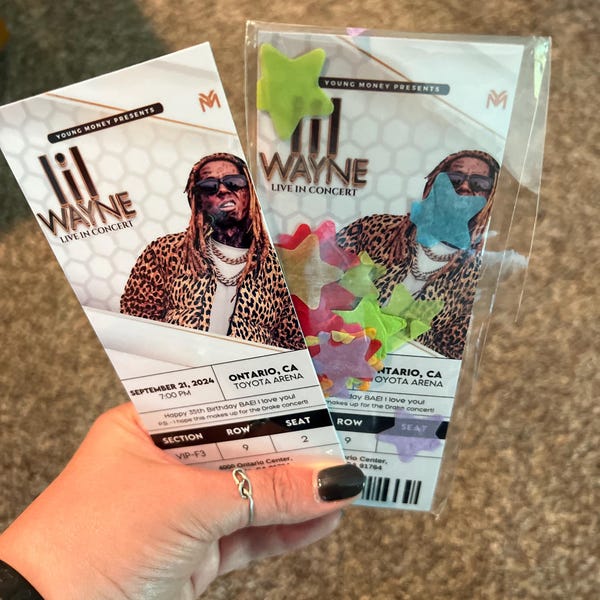 Physical Ticket Custom Personalized Laminated Concert Event Ticket ...