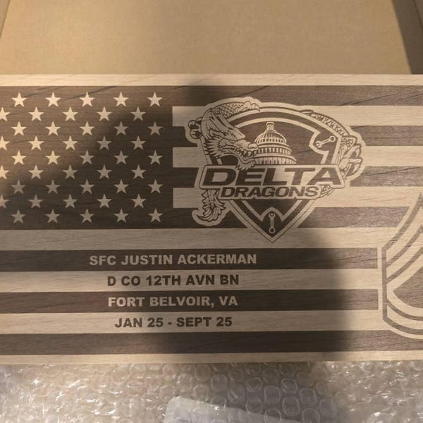 Custom Military Flag Plaque - Personalized Wood Flag With Engraved ...