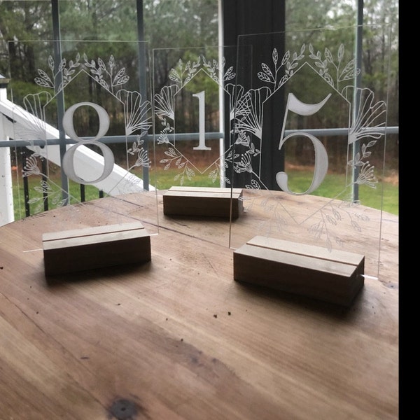 Garden Acrylic Table Numbers - Modern Wedding Sign - Wedding Table ...
