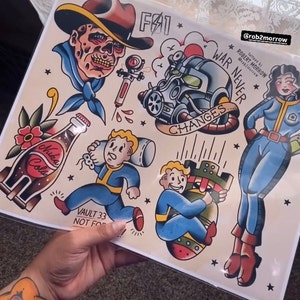 FRIDAY THE 13TH Traditional Tattoo Flash Sheet - Etsy