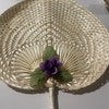 Set of 12 Wedding Hand Fan, Natural Hand Fan, Bamboo Hand Fan, Raffia ...