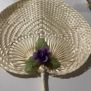 Set of 12 Wedding Hand Fan, Natural Hand Fan, Bamboo Hand Fan, Raffia ...