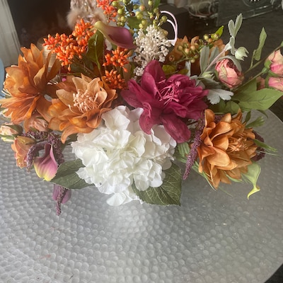 The King Real Touch Floral Arrangement Centerpiece, Artificial Silk ...