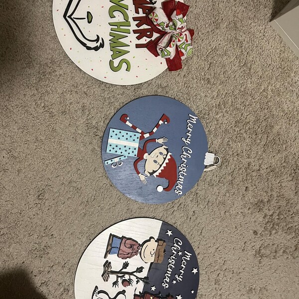 Go Away Grinch Wooden Door Sign | 3D Holiday Decor | Handcrafted ...