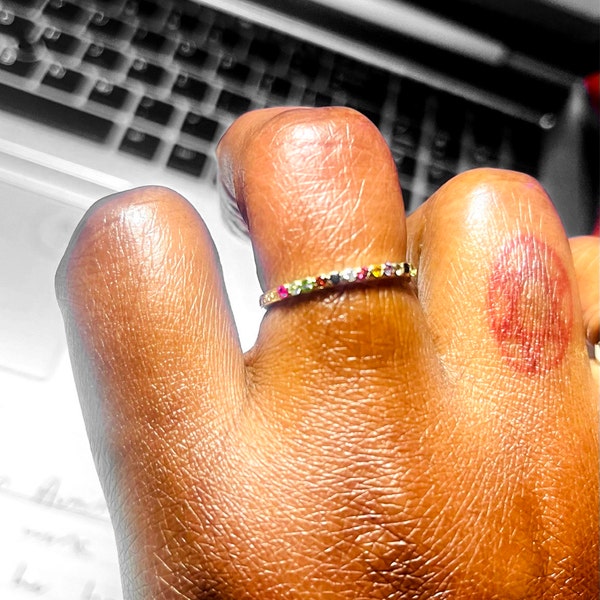 14K Yellow Gold Slim Band Kabbalah Ring, 12 Hoshen Gems, Gold Jewish ...