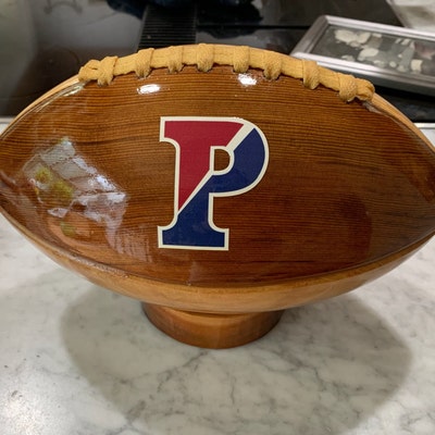 Own Your Very Own Custom Solid Cedar Wooden Football With Your Favorite ...