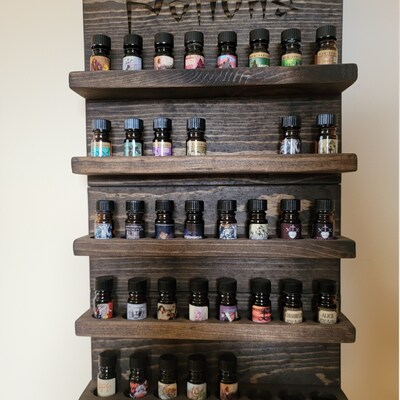 Rustic Essential Oil Shelf / Wood Essential Oil Wall Display - Etsy