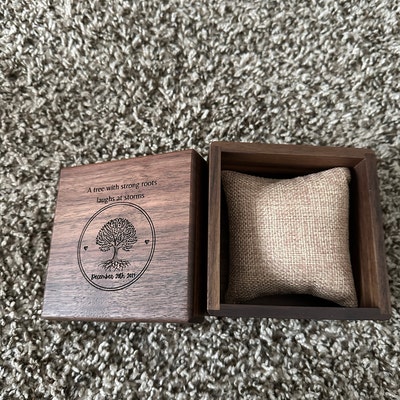 Engraved Wood Watch & Glass Top Walnut Gift Box Mens 5th Anniversary ...