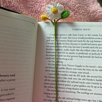 Micro Crochet Floral Bookmarks, Pansy, Red Micro Mushroom, White Daisy ...
